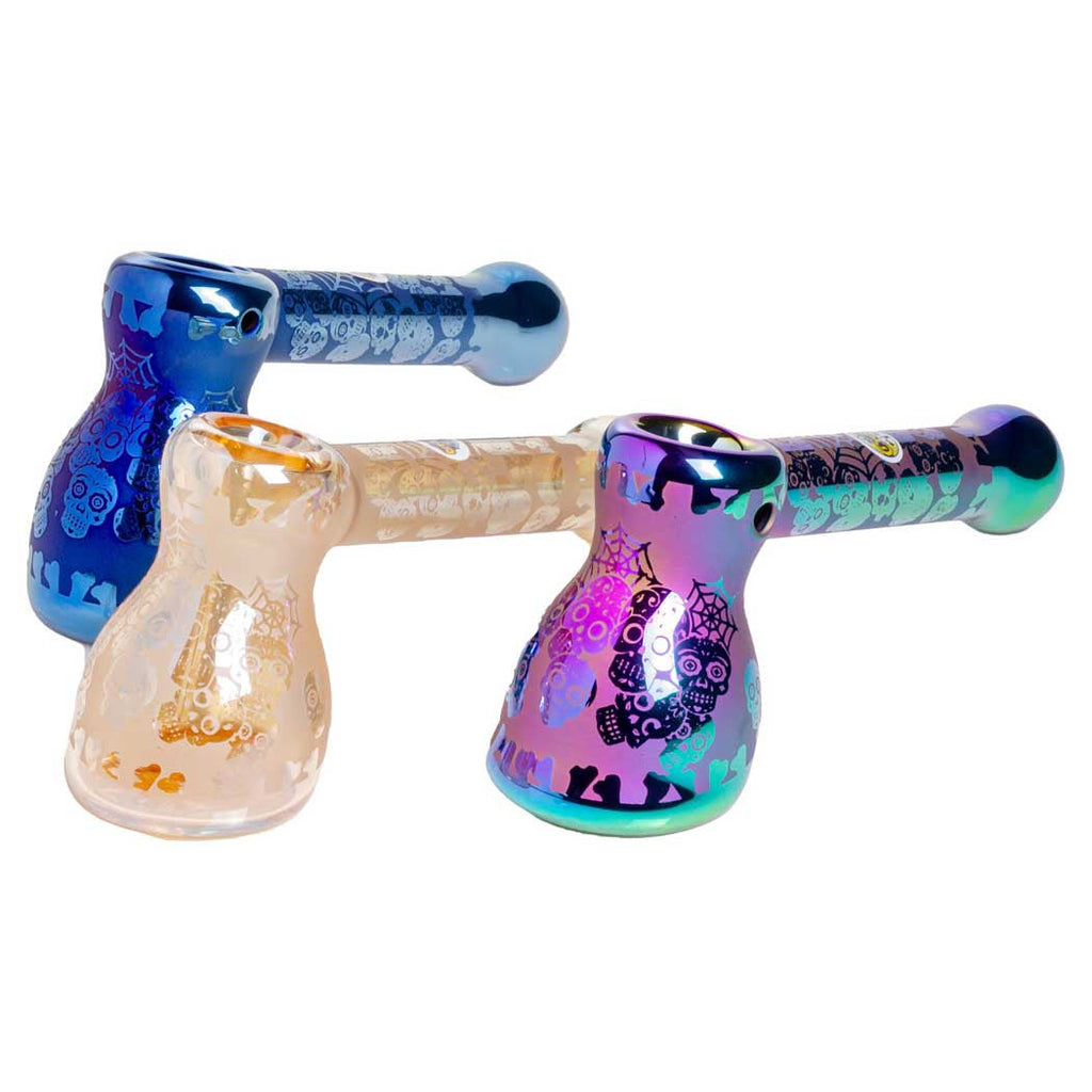 The Crush Glass Electroplated Etched Hammer Hand Pipe – Excitement ...