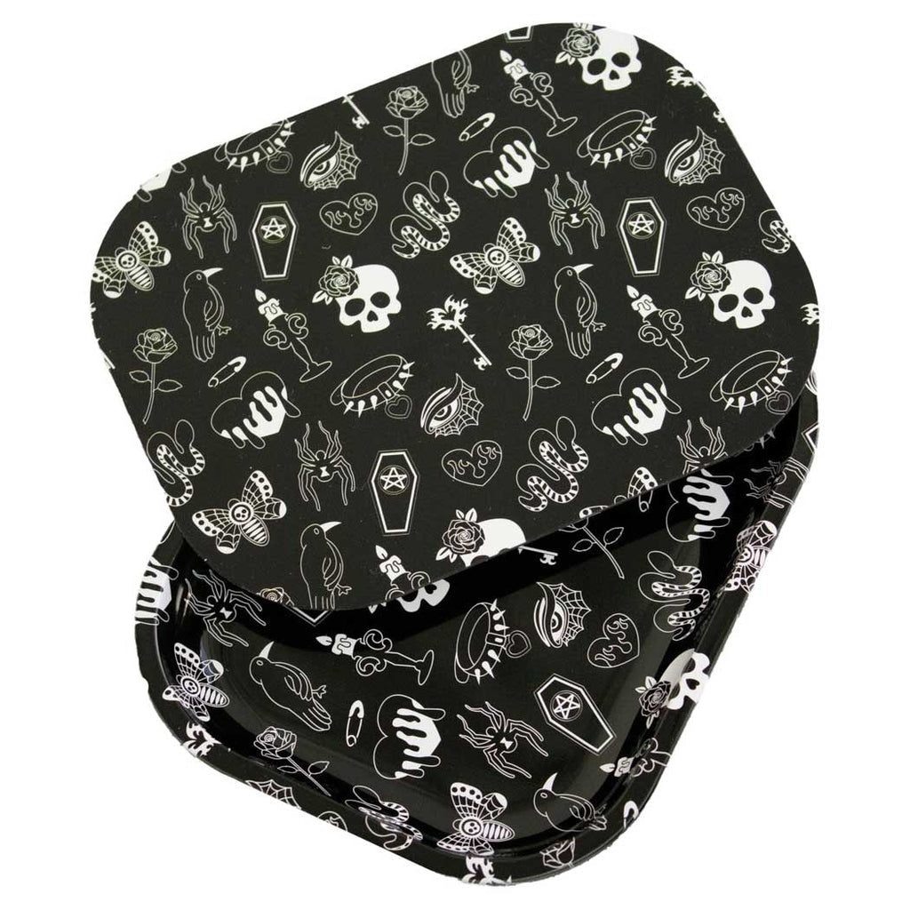 Canna Style Mini Goth Girl Rolling Tray And Lid Set – Excitement Smokin PA