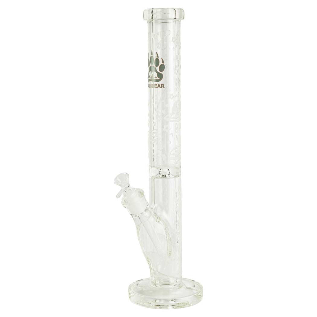 Calibear 18" Straight Space Etched Glass Water Pipe – Excitement Smokin PA