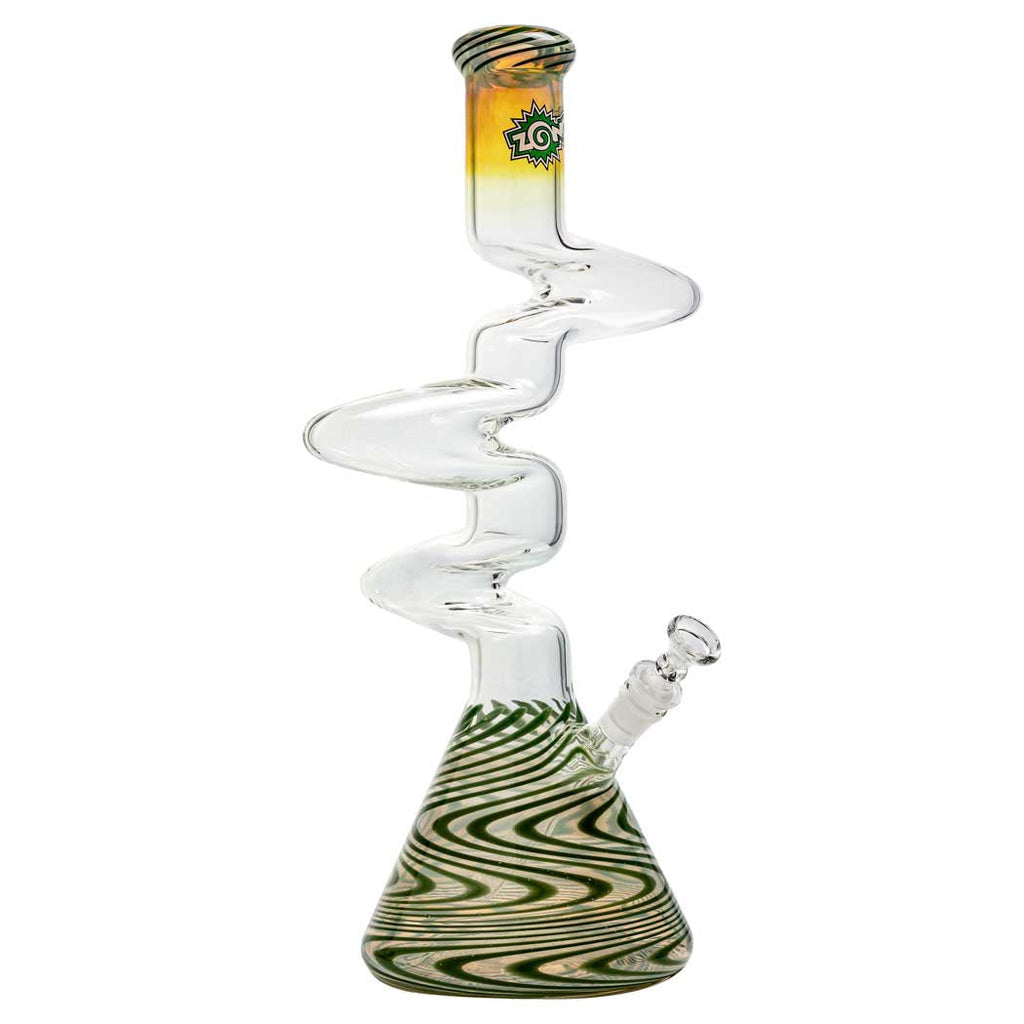 Zong 3 Kink 18" Worked Color Beaker Water Pipe – Excitement Smokin PA